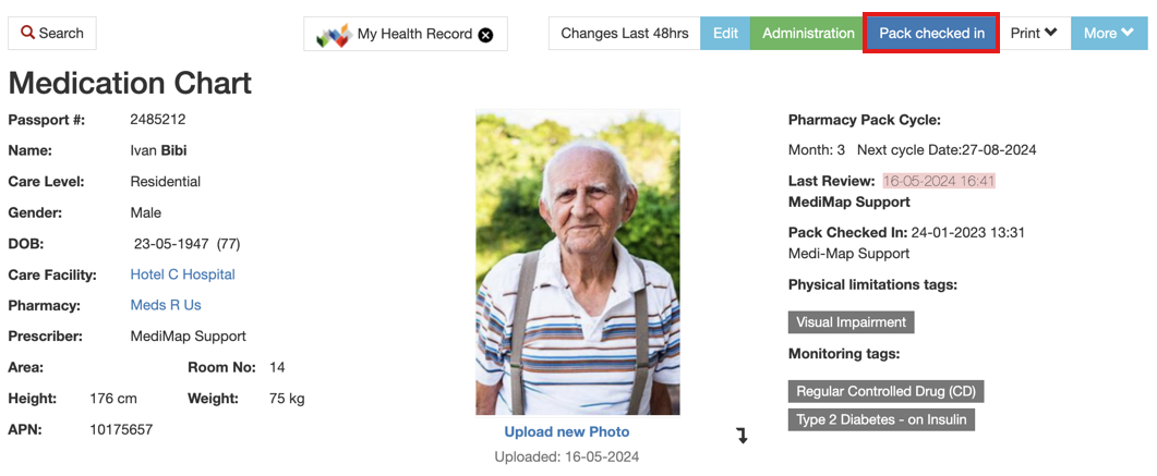 Check in regular packed medications – MediMap