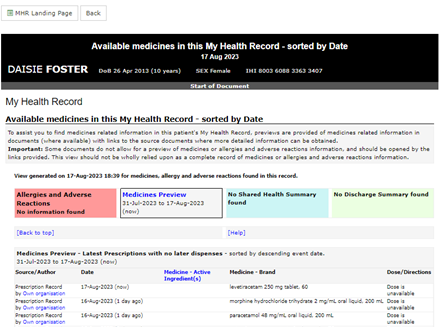 MyHealthRecord – MediMap