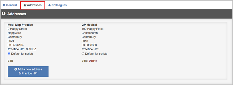 Settings - Prescriber access – MediMap
