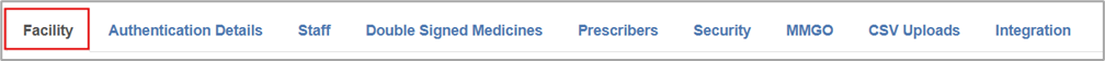Settings - Facility tab – MediMap